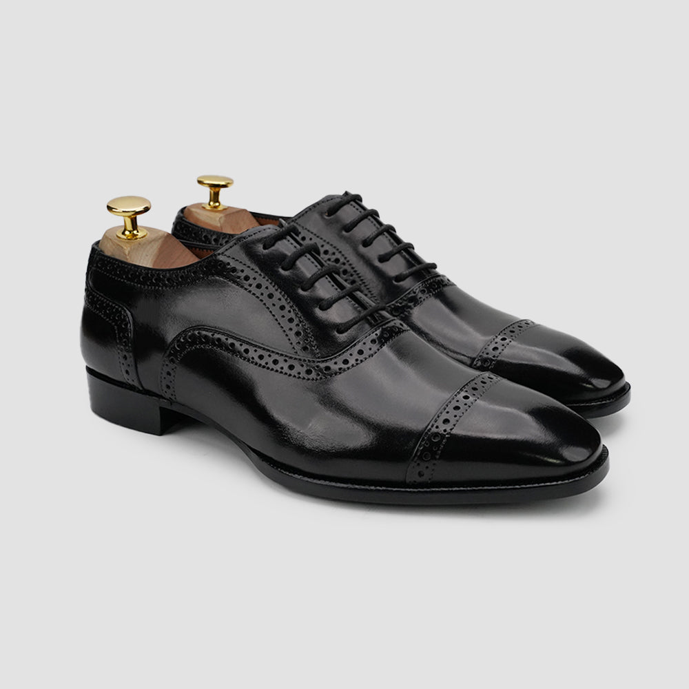 Aphrodite - Black Oxford Shoes for Men | LEAURY