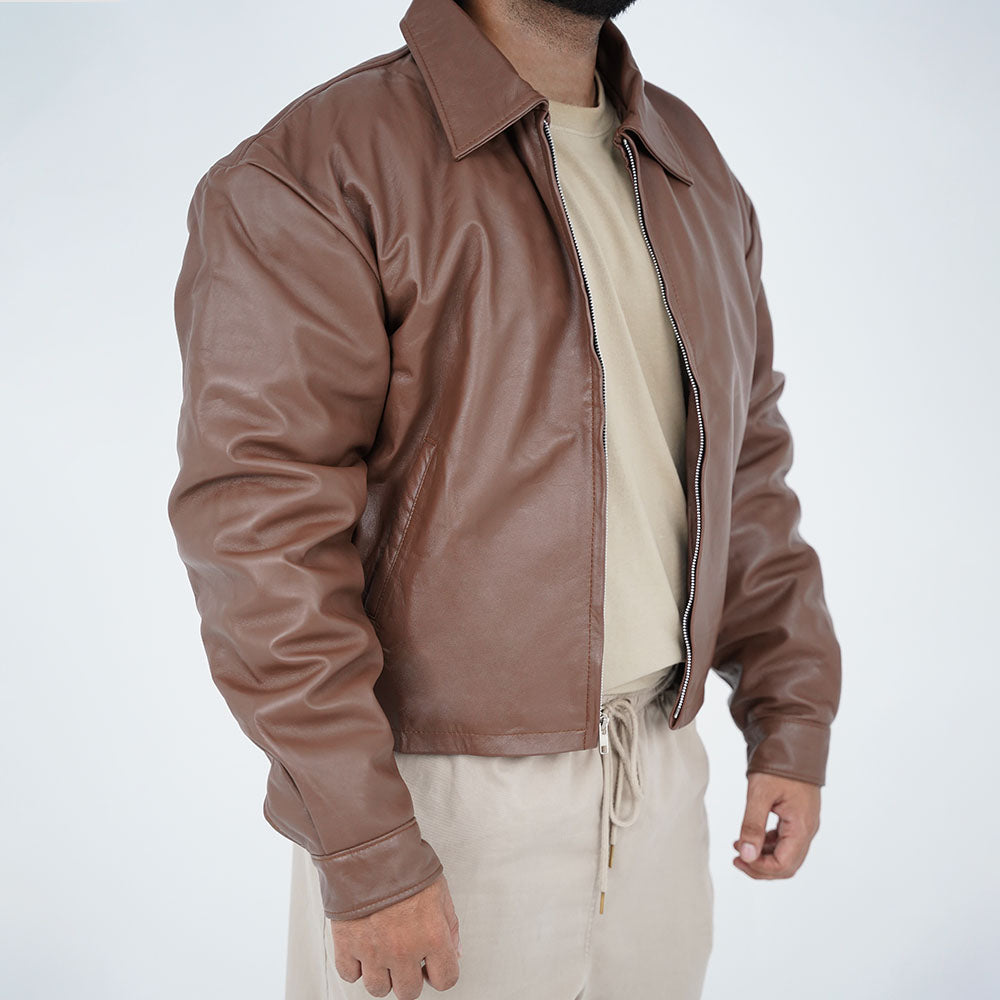Oversized Men's Leather Jacket | LEAURY